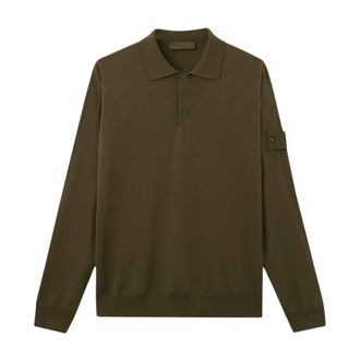 Stone Island Polo en Laine L&eacute;g&egrave;re - Homme - Tops - Vert - Taille: XL