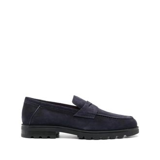 Santoni Klassische Suede Penny Loafers - - Shoes - Herren - Blau - 42 1/2 EU