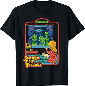 Steven Rhodes Jennys New Friends UFO Alien Retro Funny Adult Humor T-Shirt