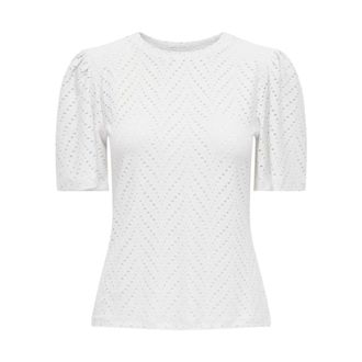 Jacqueline de Yong Jacqueline de Yong, Femme, Tops, Blanc, Taille: 36 FR Blouse &agrave; Manches Courtes et Col Rond