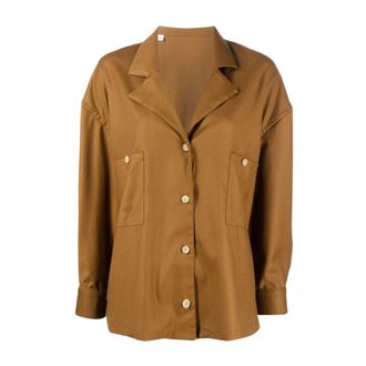 Giuliva Heritage Collection Chemise ample avec col blazer et poche - Femme - Blouses et Chemises - Brun - Taille: 44 FR