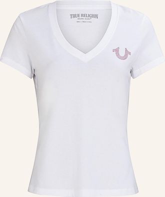 True Religion T-Shirt Buddha Crystal weiss