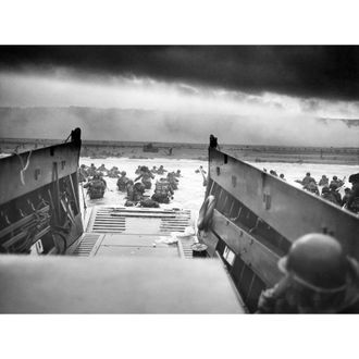 Fine Art Prints Sargent WWII War US Soldiers Into Jaws Death D-Day 1944 Foto-Poster, extra groß
