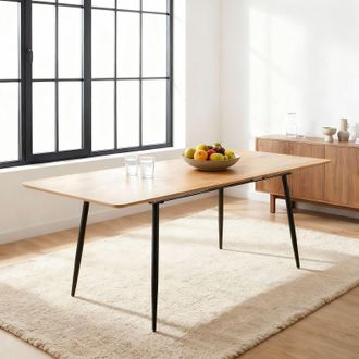 IDIMEX Esstisch ORSA ausziehbar 160-200 x 80 cm, Eiche Finish - Esszimmertisch rechteckig, K&uuml;chentisch mit Butterfly-Einlegeplatte, moderner Esstisch f&uuml;r Ess