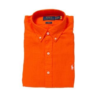 Polo Ralph Lauren Homme, Chemises, Orange, Taille: 2XL Linen Shirt