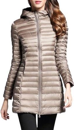 Generic Doudoune à capuche pour femme, longue doudoune pliable, slim, manteaux dhiver tendance, vestes chaudes et décontractées