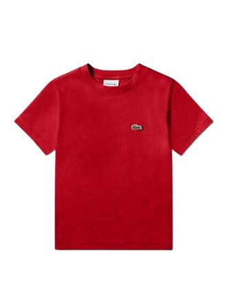 Lacoste Logo-Embroidered Cotton T-Shirt - Red