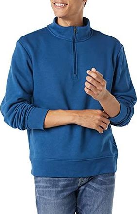 Amazon Essentials Sweat-Shirt Polaire à Manches Longues et Fermeture éclair 1/4 pour Homme, Bleu Sarcelle, XS