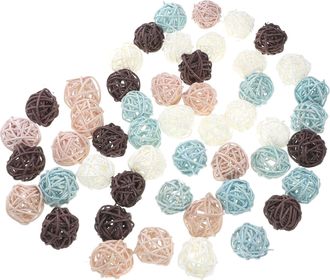 BESPORTBLE UTHCLO 72 St&uuml;ck Dekorative Rattankugeln 3cm Farbige Vasenf&uuml;ller in Wei&szlig; und Dunkelbraun Dunkelblau Wiederverwendbare Dekokugeln f&uuml;r Selbstgemacht Tisc