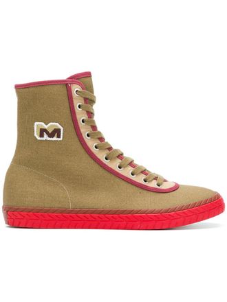 Marni baskets &agrave; patch logo M - Marron