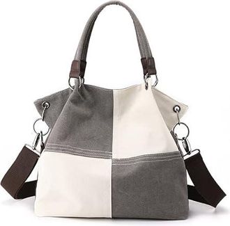Generic Sac fourre-tout en toile pour femme - Multicolore - Sac &agrave; main en toile - Sac &agrave; main d&eacute;contract&eacute; - Sac &agrave; main fourre-tout, gris, 34*31*13 cm / 13.39*1