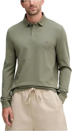 Tommy Hilfiger Homme, Tops, Vert, Taille: S Polo &agrave; Manches Longues et Col Rond avec Col Classique