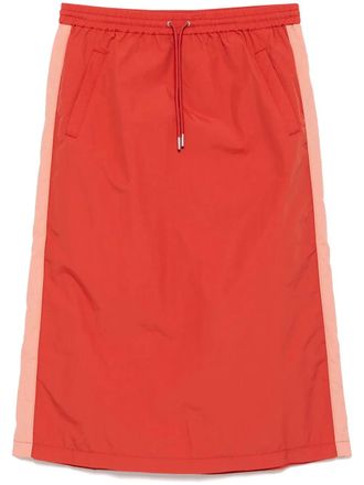 Maison Kitsun&eacute; jupe longue &agrave; lien de resserrage - Rouge