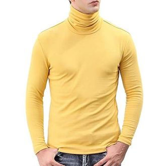 Generic Pull à col haut pour homme - Manches longues - Doux - Tricoté - Style basique - Pour vêtements décontractés et thermiques - Couches de sous-vêtements,