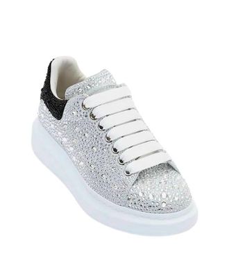 Alexander McQueen Oversized Embellished Silver Sneaker Size 37