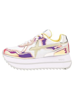 W6YZ DEVA W.-Sneaker aus Veloursleder und technischem Gewebe-Wei&szlig; Wei&szlig;-Rosa 35