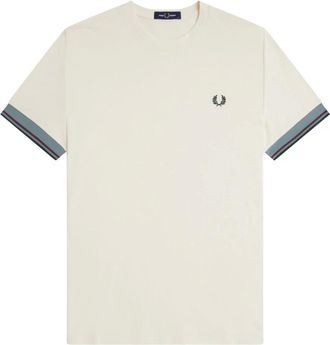 Fred Perry Homme, Tops, Beige, Taille: XL T-shirt ras du cou en piqu&eacute;