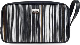 Dolce & Gabbana Trousse de toilette &agrave; rayures - Homme - Sacs - Bleu - Taille: ONE Size