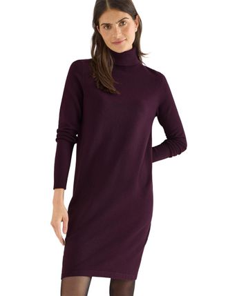 Cecil Kuscheliges Rollkragen Kleid Eggplant red XXL