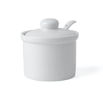 Holst Porzellan AT 216 FA1 Dose 0,17 L Faß mit Löffel, weiß, 8.5 x 8.5 x 6.5 cm