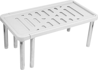 Soimiss Multifunktionaler Ausziehbarer Küchen Schuhregal Organizer Verstellbares Aufbewahrungssystem aus PP und Edelstahl für Küche Bad Wohnzimmer Platzsparen