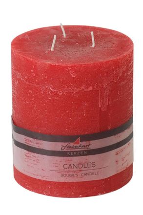 Steinhart Dreidochtkerze, Rot, zylindrisch, 14 cm, Made in EU, Dekra, Dekoration, Kerzen & Zubehör, Dreidochtkerzen