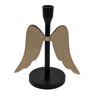 LAMBERT Kerzenleuchter Cassiel Engel Schwarz Gold (22cm)