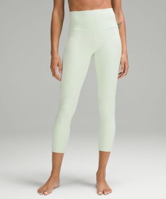 lululemon Align Crop Leggings mit hohem Bund f&uuml;r Frauen - 58 cm - Gr&ouml;&szlig;e 14 in Kohlrabi Green