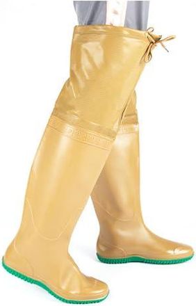 Generic Bottes de Peche Imperméables Unisex Hautes Antidérapantes, Bottes en PVC jusquà la Cuisse pour Pêche, Travail et Activités Extérieures Jaune 36 EU