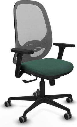 Piqueras y Crespo Ergonomischer B&uuml;rostuhl mit 3D-Armlehnen, h&ouml;henverstellbare Lendenwirbelst&uuml;tze, ausgestattet mit 3 Positionen und Schneidschaum, Grau/Flaschengr&uuml;n