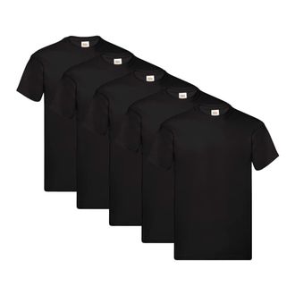 Fruit Of The Loom Herren Original T. T-Shirt, Schwarz, XXL (5er Pack)