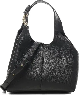 Coccinelle Femme, Sacs, Noir, Taille: ONE Size Sac Bandoulière en Cuir Noir Fermeture Bouton
