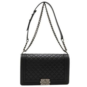 Chanel Sac bandouli&egrave;re Pre-owned Boy Matelasse en cuir dagneau - Femme - Pre-owned - Noir - Taille: ONE Size