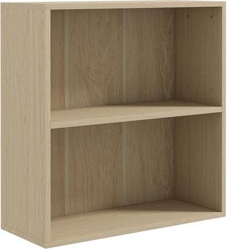 HOMCOM Biblioth&egrave;que &eacute;tag&egrave;re de Rangement avec 2 Compartiments et &eacute;tag&egrave;re r&eacute;glable, Meuble de Rangement pour Bureau, Salon, Chambre, 60 x 24 x 63 cm, Effet Bo
