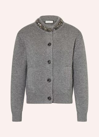 Sem per Lei Sem Per Lei Strickjacke Mit Schmucksteinen grau
