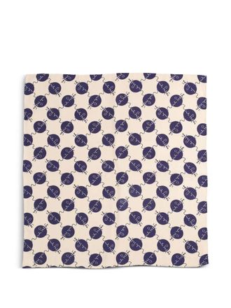 Mila Schön carré de poche à pois pre-owned - Blanc