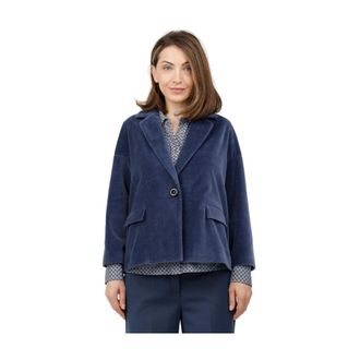 Circolo 1901 Giacca caban in velluto liscio - Femme - Vestes - Bleu - Taille: 40 FR