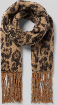 Kurt Beines Schal mit Fransen und Animal-Print Modell Cool