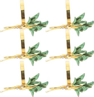 Cabilock 6 St&uuml;ck Metall-serviettenringe mit Lilienmotiv Romantische Tischdeko f&uuml;r Valentinstag Vielseitige Napkin Holder f&uuml;r Sommerpicknick Hochzeit und Festli