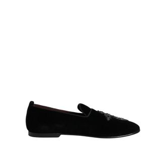 Dolce & Gabbana Schwarze Gold Kreuz Loafers Anzugschuhe - - Shoes - Herren - Schwarzk - 43 EU