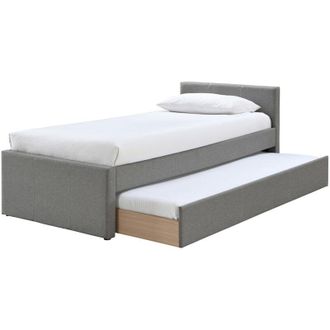Miliboo Miliboo - Lit gigogne en tissu gris 90x190 cm macco