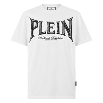 Philipp Plein T-Shirt Round Neck SS Chrome - - Tops - Herren - Wei&szlig; - 3XL