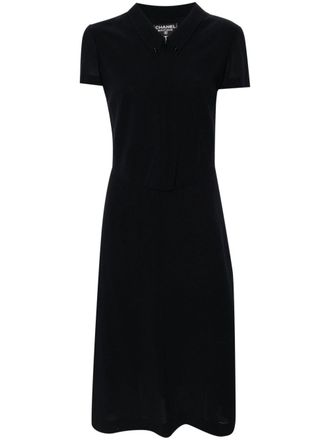 Chanel robe mi-longue à découpes (1999) - Bleu