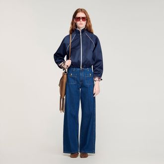 Sandro Gerade Jeans, aufgesetzte Taschen