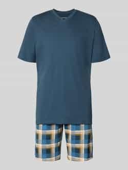 Schiesser Regular Fit Pyjama-Set aus reiner Baumwolle