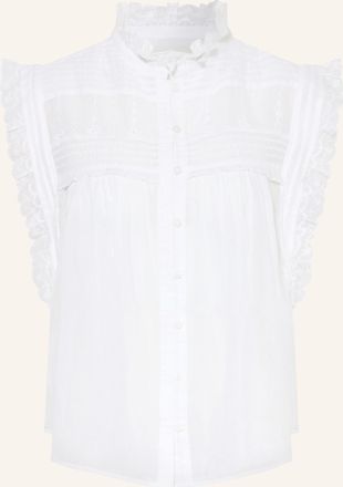 Isabel Marant Marant &Eacute;toile Blusentop Dersia Mit R&uuml;schen Und Lochspitze weiss