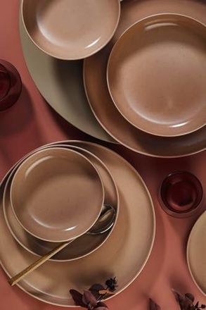 Hermia Elegant 16-Piece Dinner Set, 100% Porcelain | Includes Service Plates, Bowls & Dessert Plates | Dishwasher & Microwave Safe | Perfect for Any Occasion