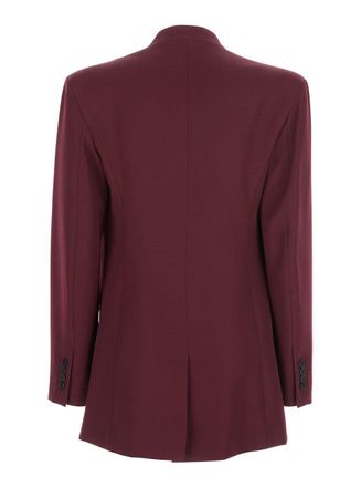 The Attico Womens Bordeaux Wool Jacket With Deep Neckline Blazers