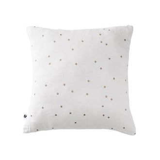 Altobuy OUREA Motif - Taie doreiller 60x60cm Gaze de Coton Chantilly &agrave; Pois Dor&eacute;s