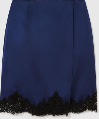 Stella McCartney Iconic Lace Skirt, Woman, Navy, Size: 38